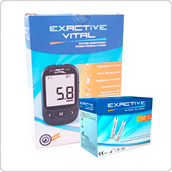 Глюкометр Exactive Vital (Экзектив Вайтал) + 50 тест-полосок