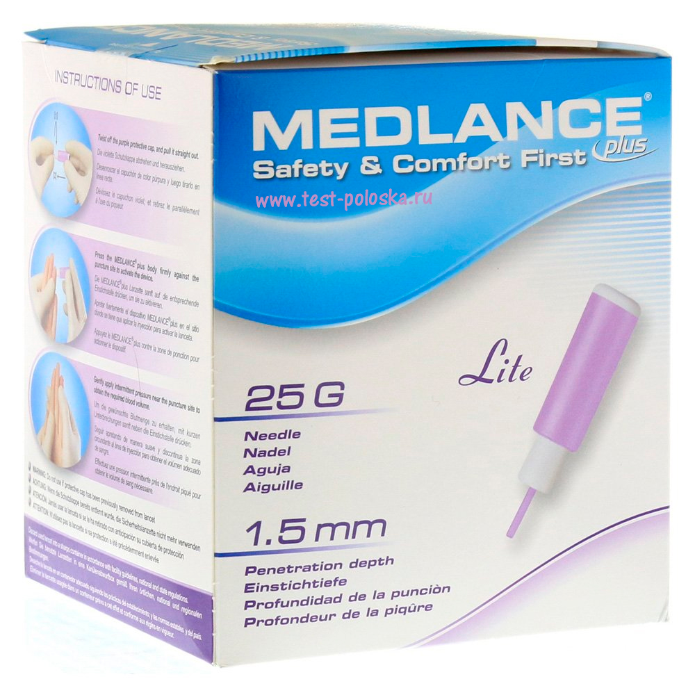 Одноразовые ланцеты Medlance Plus (универсальные) для капиллярного ...
